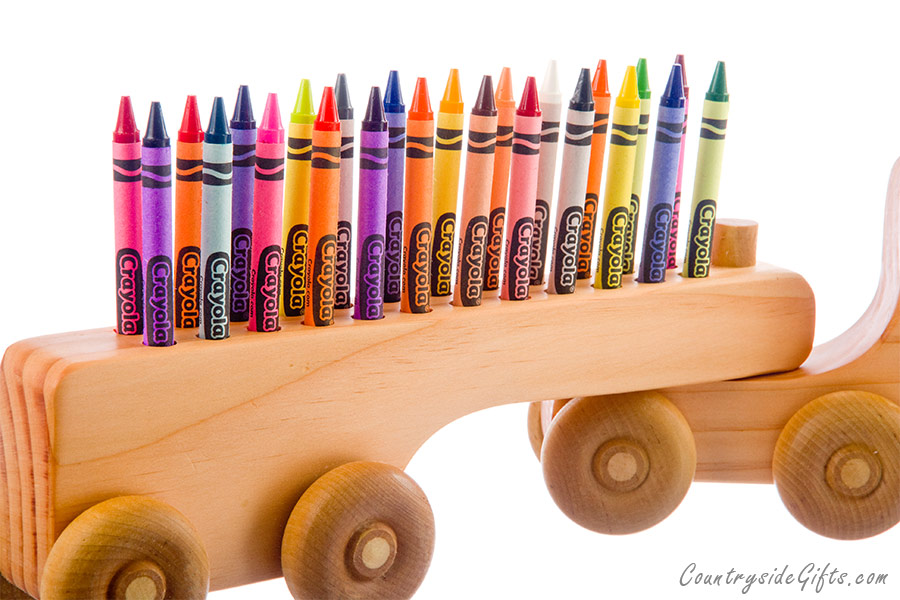 Wooden Semi Truck Crayon Holder Countryside Gifts Llc